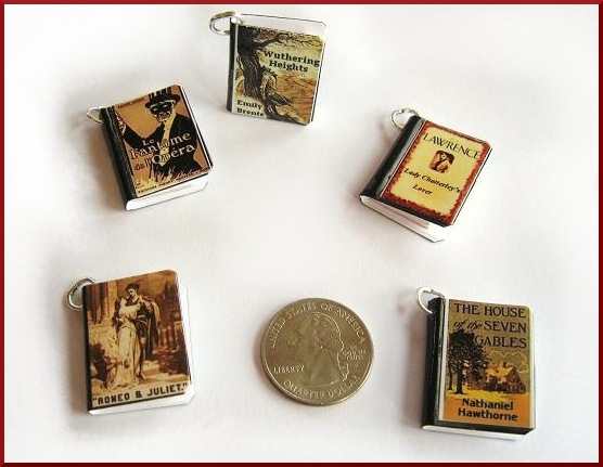Set Of 5 Romantic Classic Inspired Mini Book Charms on Luulla