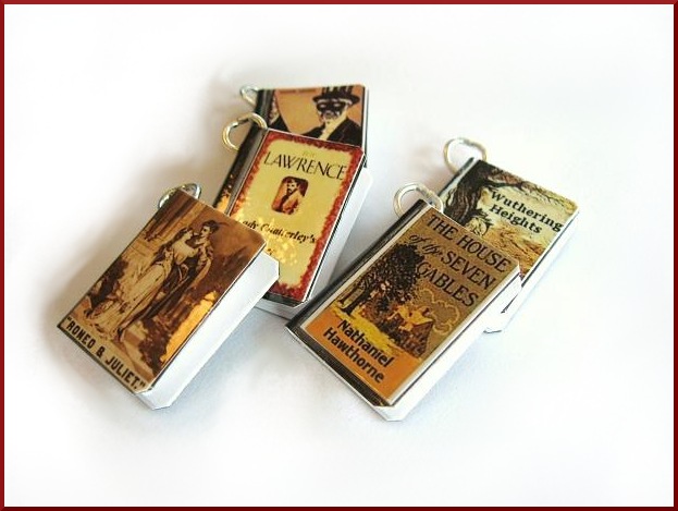 Set Of 5 Romantic Classic Inspired Mini Book Charms on Luulla